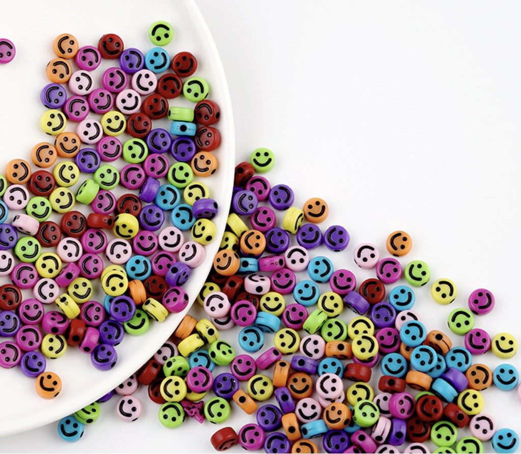 Smiley Face Beads (7mm x 4mm) – PaperWorm