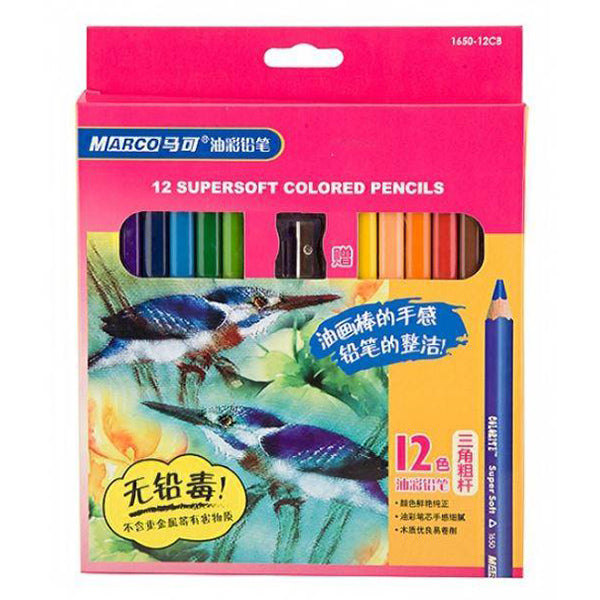 Marco® Jumbo Supersoft Triangular Color Pencils – PaperWorm